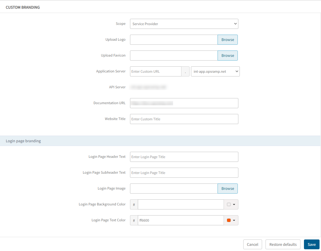 Custom Branding | OpsRamp Documentation